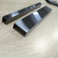 China 304 Gold Color Stainless Steel U-Shape Trim Strip 10x2438mm for Wall Ceiling Decoration for sale