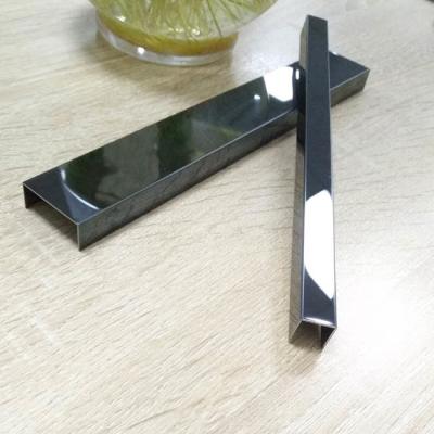 China PVD Plated Gold Aluminum Edge Trim 3048mm Decorative Border Strip for Wall Ceiling for sale