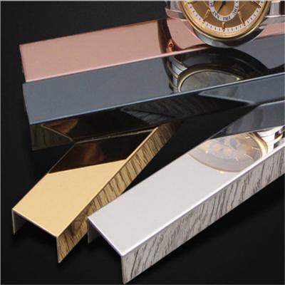 China PVD Colored Stainless Steel U-Shape Trim Strip 304 10x2438mm for Wall Ceiling Decoration for sale