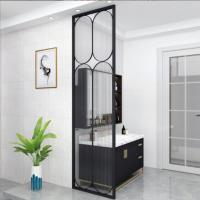 China Custom Stainless Steel Room Partition Divider PVD Colored Gold Black Metal Screen 304 Grade for sale
