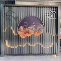 China Stainless Steel Screen Partition Rockery Background Wall Decoration 3300mm Height Hotel Villa Outdoor Shelter for sale