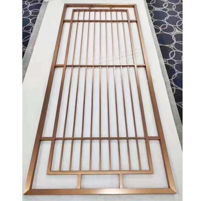 China Stainless Steel Screen Partition Room Divider Gold Hollow Metal Custom Size 304 Grade for sale
