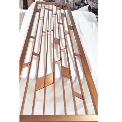 China 304 Rose Gold Brushed Stainless Steel Room Divider Partition 500x2800mm Custom Size for sale