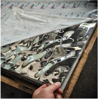 China Water Ripple PVD Colored Stainless Steel Sheet 304 1219x2438mm for Interior Decoration for sale