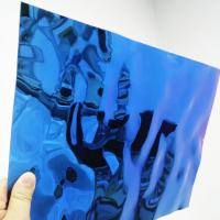 China Large Water Ripple Sapphire Blue Mirror Stainless Steel Plate 1219x2438mm for Hotel Ceiling Decoration for sale