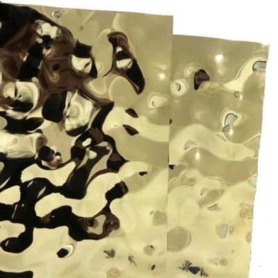 China Grade 304 Gold Mirror Water Ripple Stainless Steel Honeycomb Panel 1219mm for Ceiling for sale