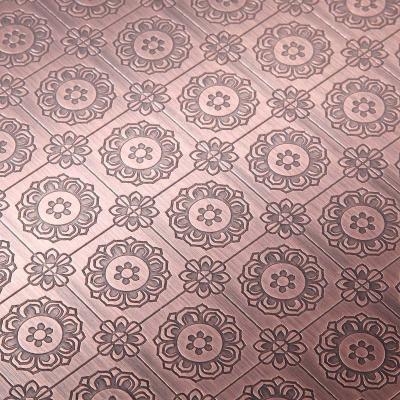 China 304 Manufacturer Customized Color Stainless Steel Embossed sheet Etching Finish for sale