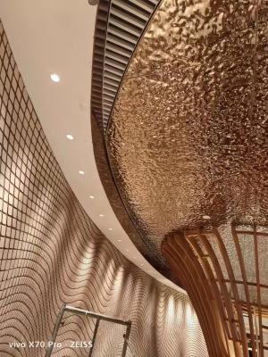 China 304 Gold Mirror Water Ripple Honeycomb Stainless Steel Sheet 1219x2438mm for Ceiling Decoration for sale