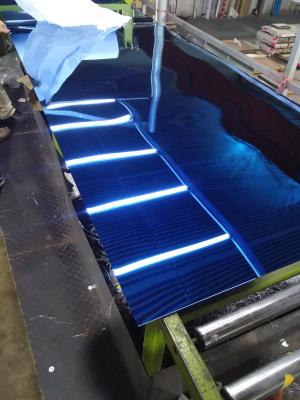China 201 Blue Gold Water Ripple Mirror PVD Coated Stainless Steel Sheet 1219x2438mm for Ceiling for sale