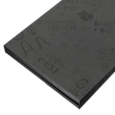 China 304 Dark Black Rose Gold Etched Bead Blasted Stainless Steel Sheet for Cabinet Panel 1219x2438mm for sale