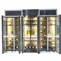 China Stainless Steel Wine Cabinet 220V 50Hz Compressor Refrigeration Custom Size Luxury Bar Furniture for sale