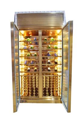 China Modern Stainless Steel Wine Cabinet with Glass Doors - 220V~240V Compressor Refrigeration - Custom Sizes Available for sale