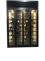 China Stainless Steel Wine Cabinet 220V 50Hz Sliding Glass Door Compressor Refrigeration Custom Size for sale