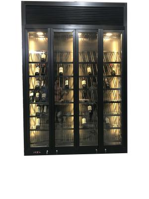 China Stainless Steel Wine Cabinet 220V 50Hz Sliding Glass Door Compressor Refrigeration Custom Size for sale
