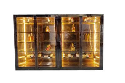 China Antique Stainless Steel Wine Cabinet 220V 50Hz Compressor Refrigeration with Glass Rack for sale