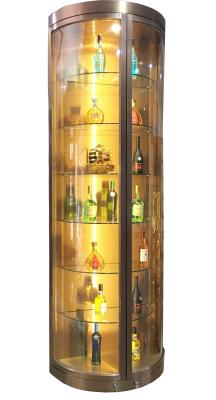 China Stainless Steel Glass Wine Storage Cabinet 220V 50Hz Luxury Refrigerator Whiskey Display Rack for sale