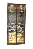 China Black Glass Stainless Steel Wine Cabinet 220V 50Hz Compressor Refrigeration for sale