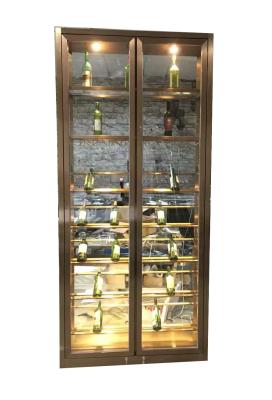 China Black Glass Stainless Steel Wine Cabinet 220V 50Hz Compressor Refrigeration for sale