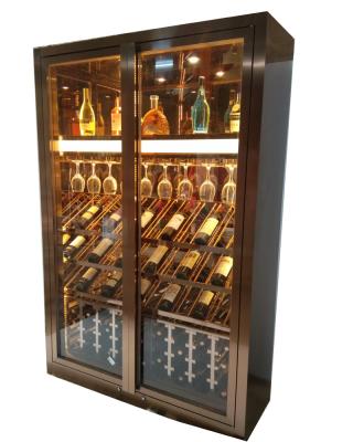 China Custom 304 Stainless Steel Wine Cabinet 220V 50Hz for Villa Clubhouse for sale