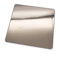 China 304 Stainless Steel Sheet Mirror Coffee Gold Color PVD Coated 1219x2438mm for Wall Cabinet Decoration for sale