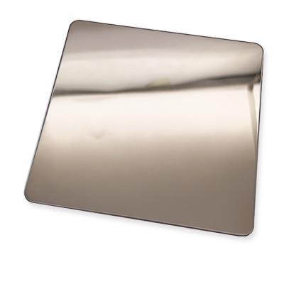 China 304 Stainless Steel Sheet Mirror Coffee Gold Color PVD Coated 1219x2438mm for Wall Cabinet Decoration for sale