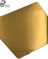 China 304 Dark Gold Mirror PVD Colored Stainless Steel Sheet 1219x2438mm for Luxury Display Cabinet for sale