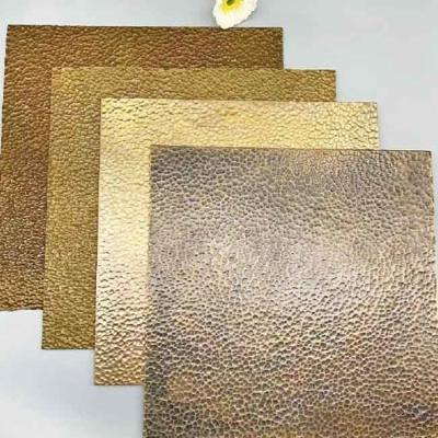 China 304 Rose Gold Champagne Bronze PVD Coating Hammer Finish Colored Stainless Steel Sheet 1219x2438 mm for sale