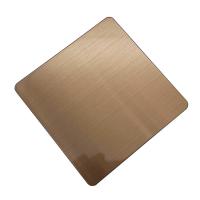 China 304 PVD Bronze Hairline Brushed Stainless Steel Sheet 1219x2438mm for Elevator Decoration for sale