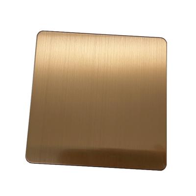 China PVD Hairline Bronze Copper 304 Stainless Steel Sheet 1219x2438mm PVT Film Wooden Pallet for sale