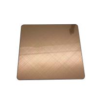 China PVD Colored Stainless Steel Sheet 4x8ft 1mm Gold Anti Fingerprint Hairline Finish for sale