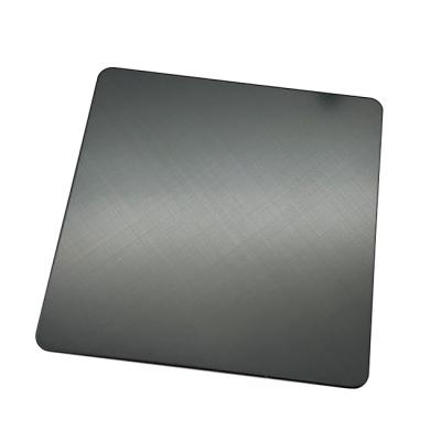 China 304 PVD Coated Black Stainless Steel Sheet 45 Cross Hairline Finish 1219x2438mm for Cabinet for sale