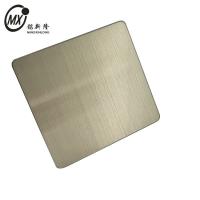 China 304 Champagne Gold Stainless Steel Sheet Brushed Hairline Finish PVD Coated 1219x2438mm for Cabinet for sale