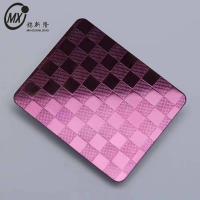 China 304 Color Violet Purple Embossed Stainless Steel Sheet Panel For Wall Interior Design for sale