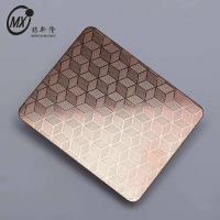 China Rose Gold Embossed Stainless Steel Sheet 1mm 1.5mm Thickness 304 Grade Decorative Panel for sale