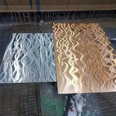 China 304 PVD Colored Stainless Steel Sheet 1219x2438mm Gold Silver Corrugated Art Decorative for sale