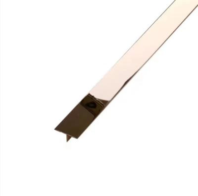 China 304 8K Polished PVD Color Mirror Stainless Steel Trim 10mm 20mm Champaign Gold for sale