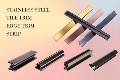 China PVD Colored Stainless Steel Tile Trim 304 8K Mirror Polished Rose Gold for Wall Design for sale