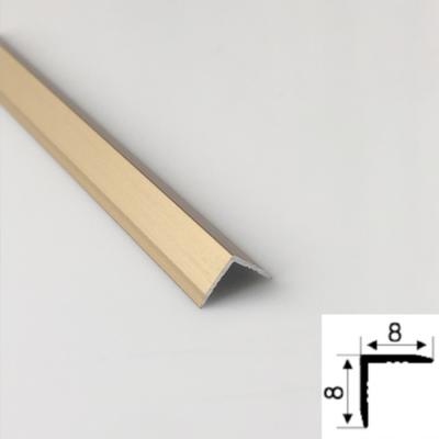 China 304 Stainless Steel V-Shape Tile Edge Trim 10mm 20mm Gold Hairline Brushed PVD Color for Wall Decoration for sale