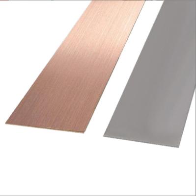 China Custom Rose Gold Beadblasted 304 Stainless Steel Skirting Baseboard 10mm for Hotel for sale