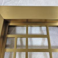 China Stainless Steel Laser Cut Screen Partition Room Divider 304 Grade Custom Size PVD Gold for sale