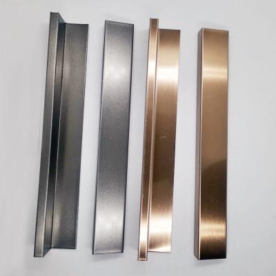 China Customized Shape Stainless Steel Trim Strips 304 201 PVD Colored Skirting Board Edge Wrapping for sale
