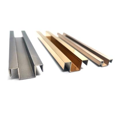 China PVD Colored Stainless Steel Tile Edge Trim Corner Profile 10mm 15mm 20mm for sale