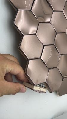 China PVD Colored Stainless Steel Mosaic Tile 300x300mm Rose Gold for Wall Decoration for sale