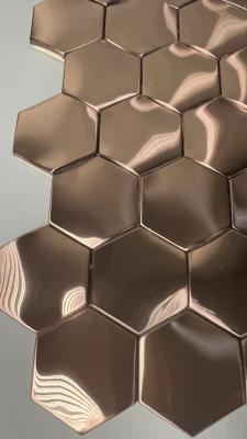 China Rose Gold 1mm Mirror Stainless Steel Room Divider Sheet 8K Interior Partition for sale