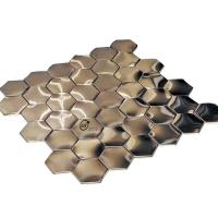 China 48 Flat Hexagonal Rose Gold Brushed Stainless Steel Mosaic Tile 300x300mm for sale