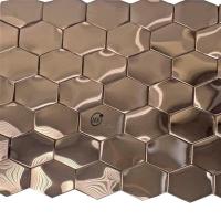 China Hexagon Brushed Stainless Steel Mosaic Tiles for sale