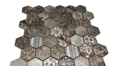 China Modern Luxury Hexagonal Metal Mosaic Tile 300x300mm Stainless Steel Inkjet for sale