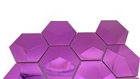 China Hexagon Stainless Steel Metal Mosaic Tiles 300x300mm Violet Color Wall Kitchen Backsplash for sale