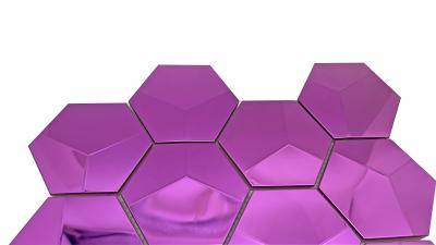 China Hexagon Stainless Steel Metal Mosaic Tiles 300x300mm Violet Color Wall Kitchen Backsplash for sale