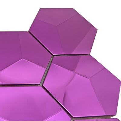 China Stainless Steel Quadrant Trim Brushed Hexagon Mosaic Tile 300x300mm for Wall Decoration for sale